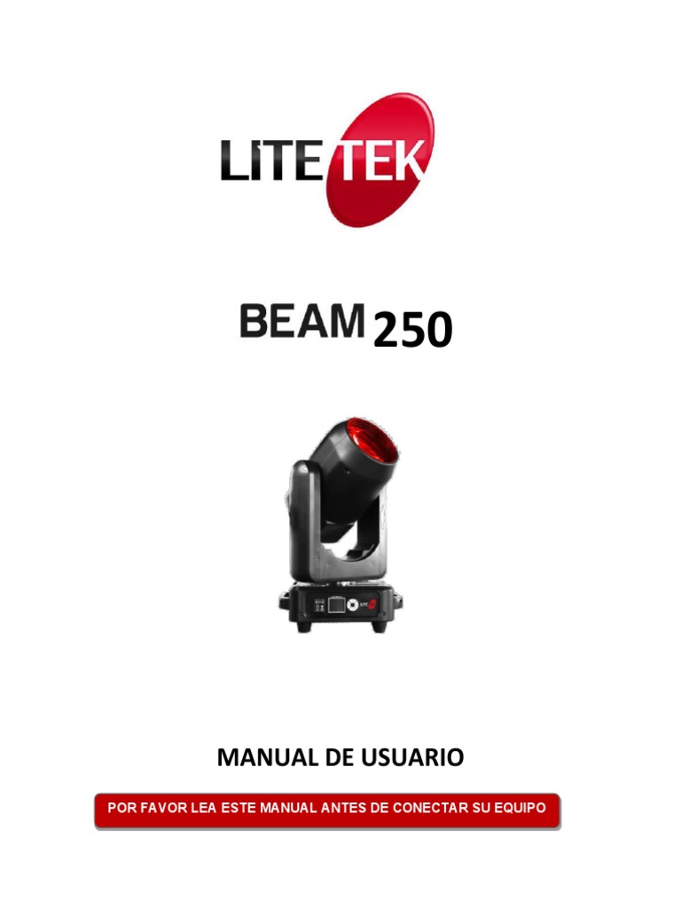 Manual de Usuario Beam 250 Lite Tek | PDF