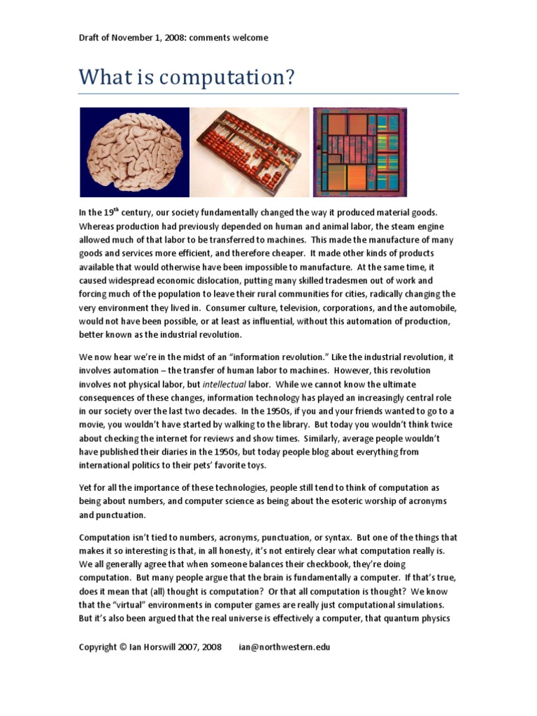 What Is Computation | PDF | Computer Program | Programming