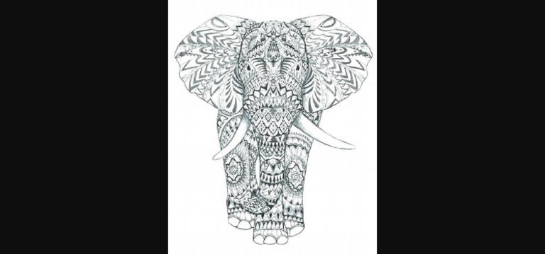 Geometric-Elephant-Coloring-Pages-11.jpg (675×825) | PDF