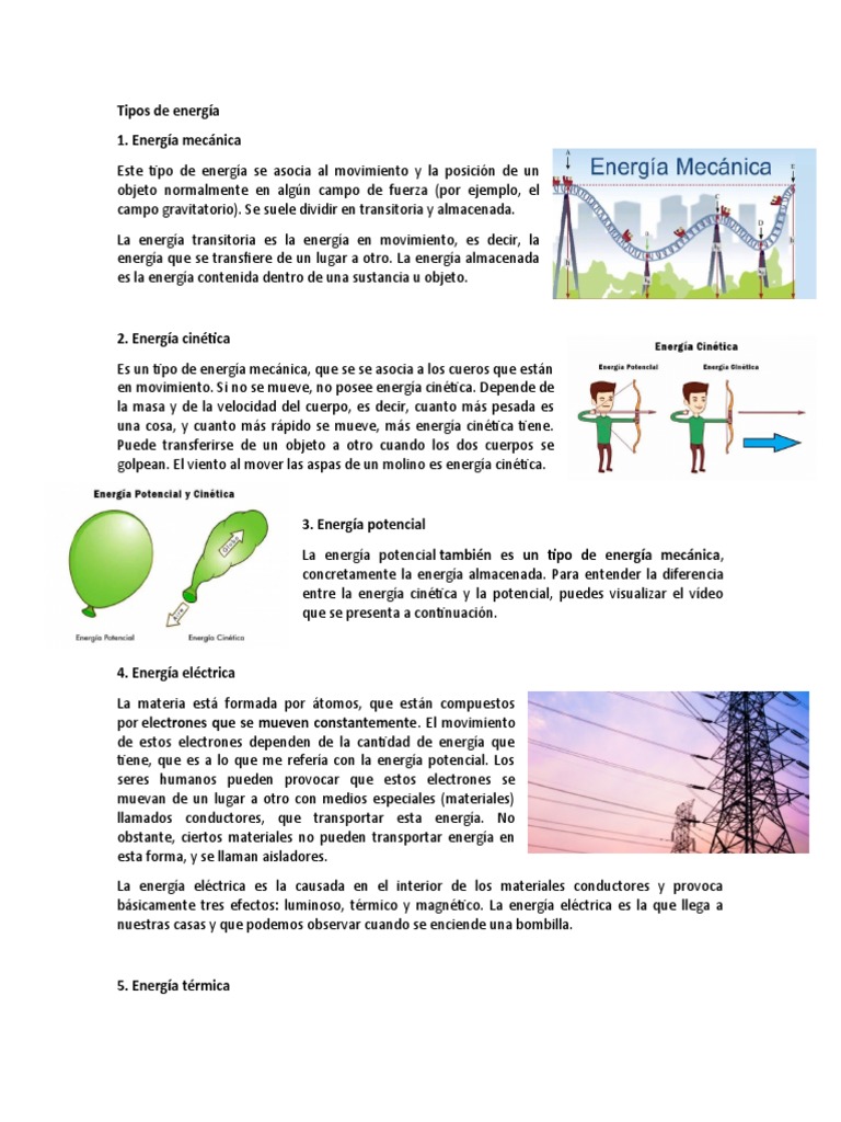 Tipos de Energia | PDF | La energía nuclear | Mole (Unidad)