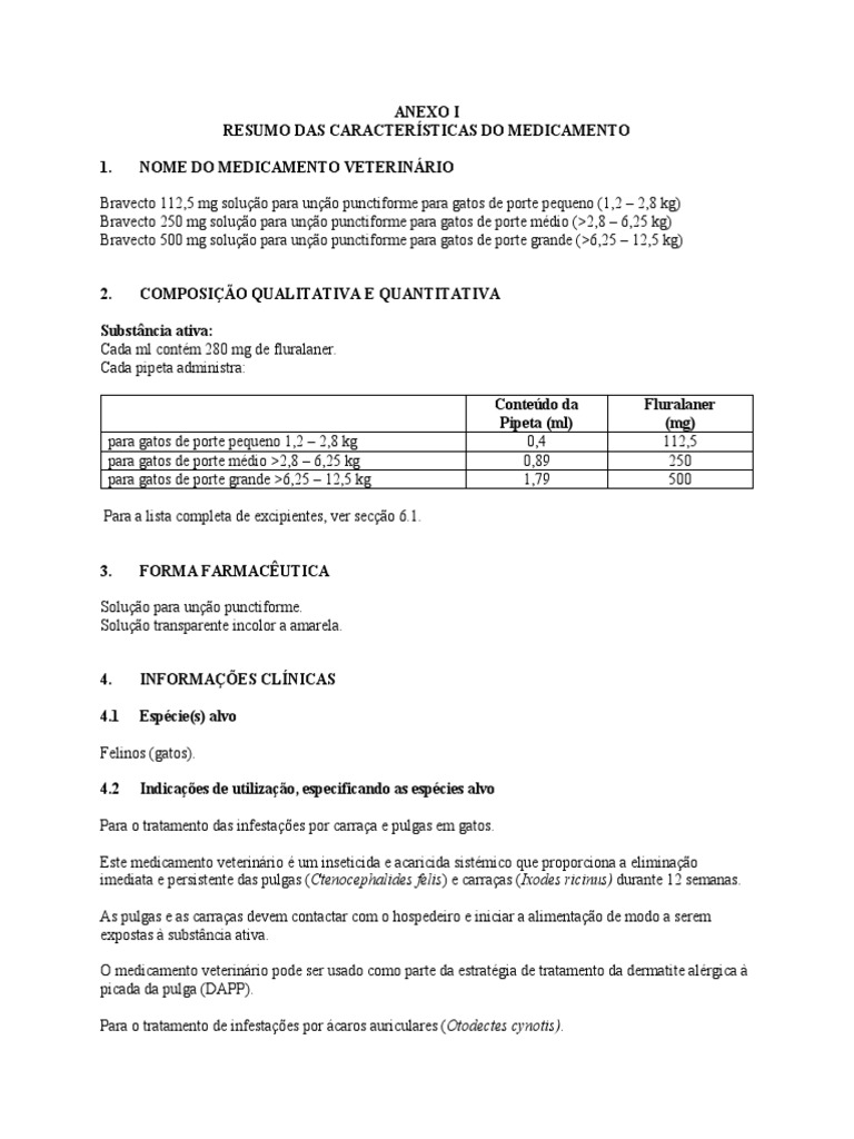 Bravecto-Spot-On-Gato_RCM_Fev2020 (5) | PDF | Gatos | Medicina Veterinária