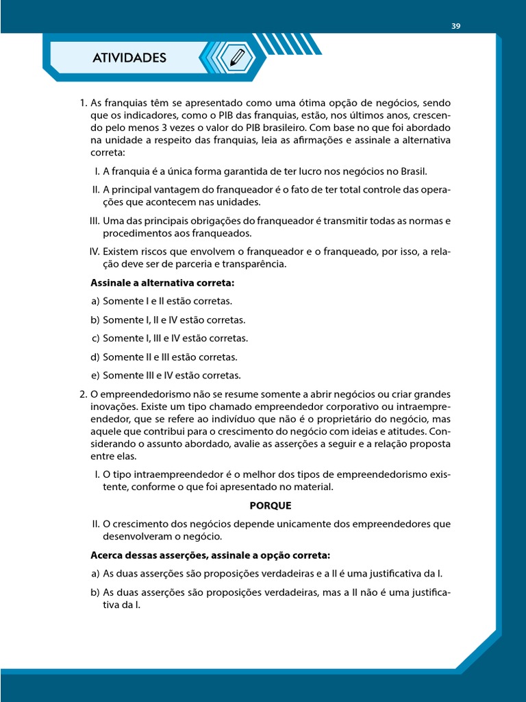 Apostila Gabarito | PDF | Empreendedorismo | Plano de negócios