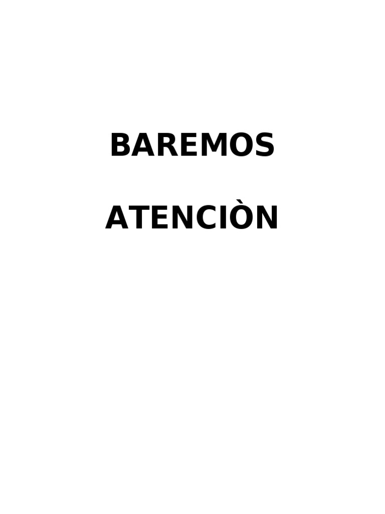 Tablas de Baremos por Edad y Educación | PDF | Ciencia cognitiva ...