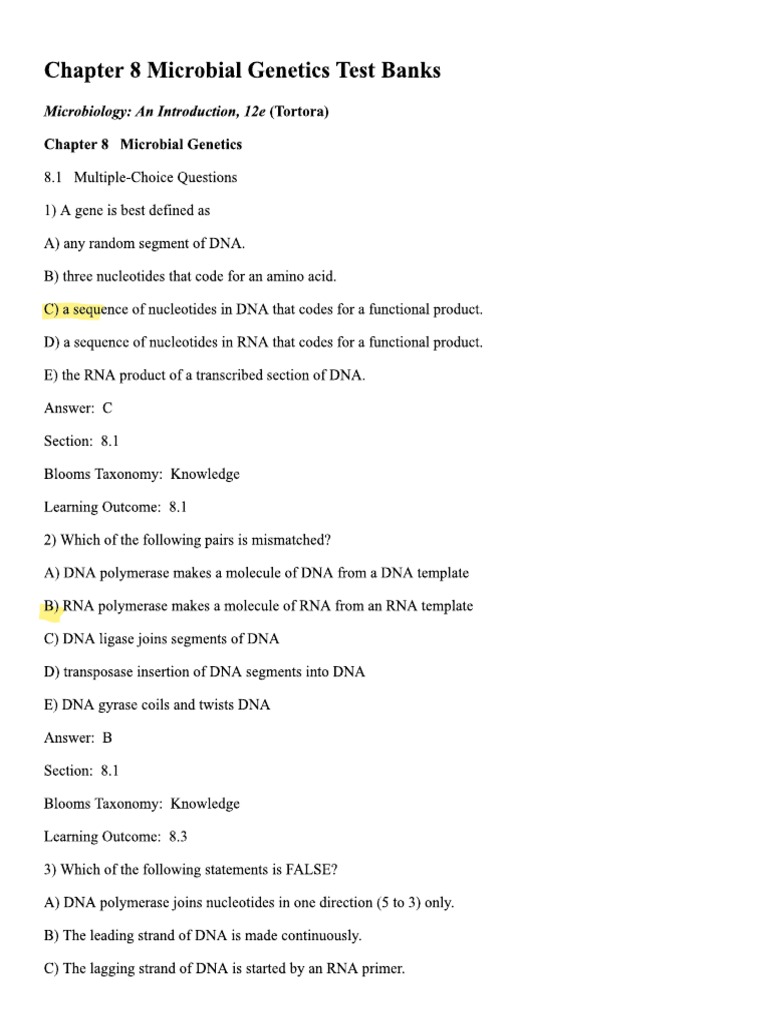 Ch. 08 - Microbial Genetics | PDF