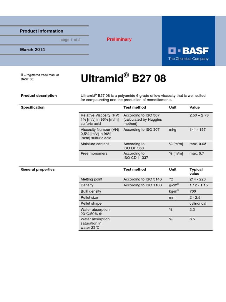 PA6 Ultramid B27 08 | PDF | Medical Device