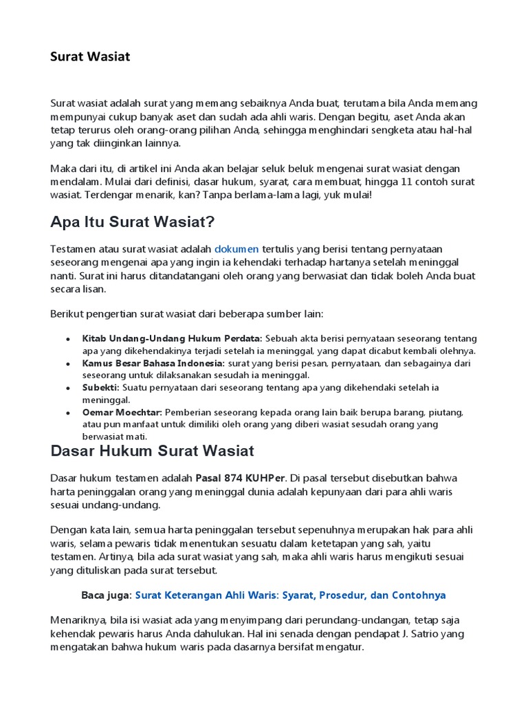 Surat Wasiat | PDF