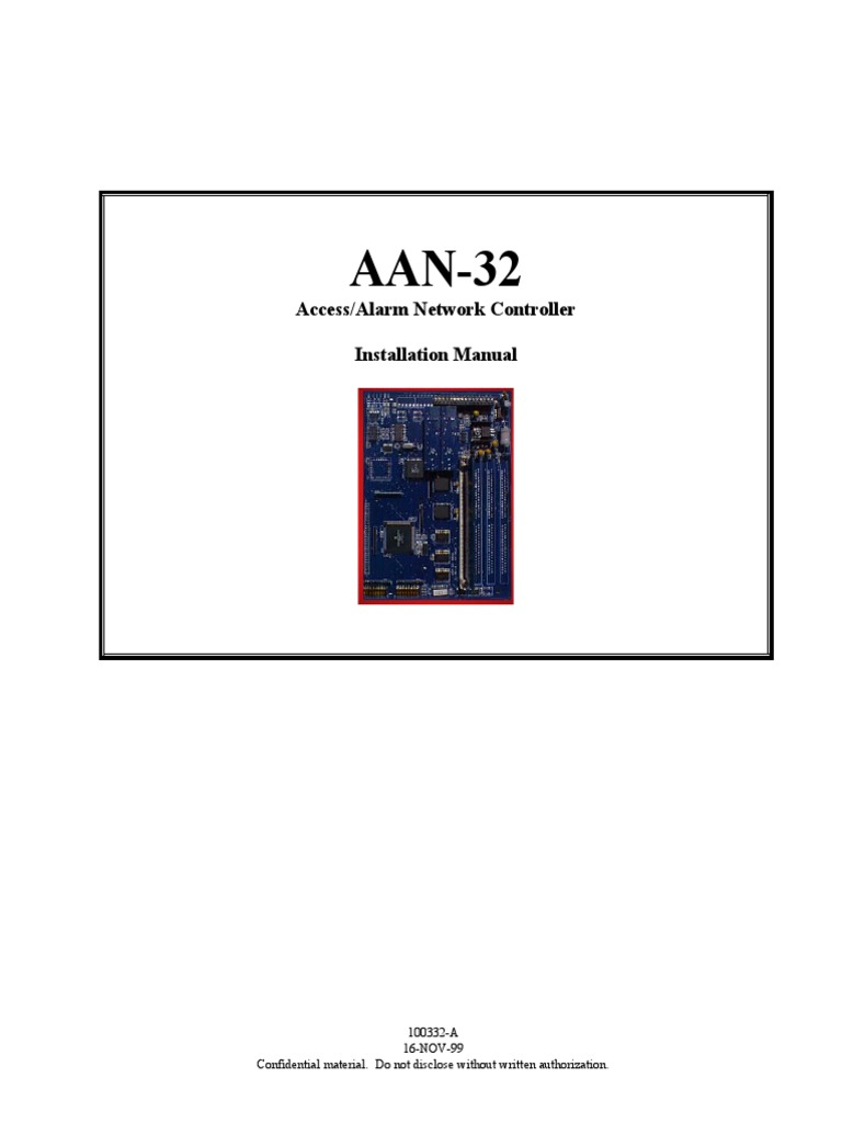 Installation and Configuration of the AAN-32 Access/Alarm Network ...