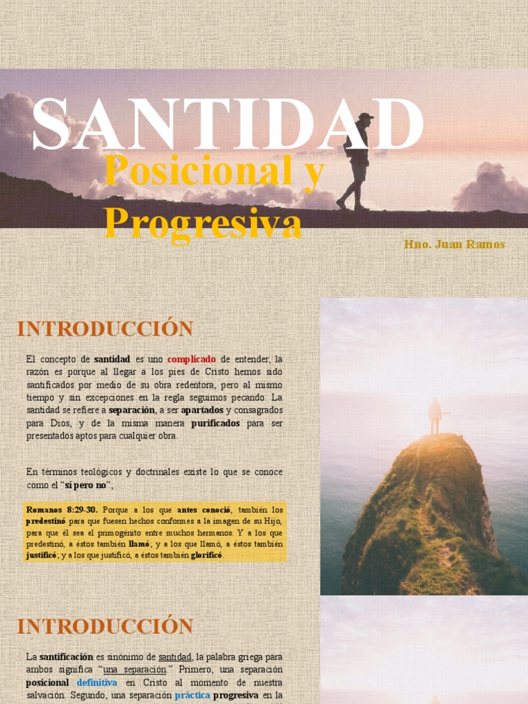 SANTIDAD POSICIONAL Y PROGRESIVA Presentacion | PDF | Santificación | Santo