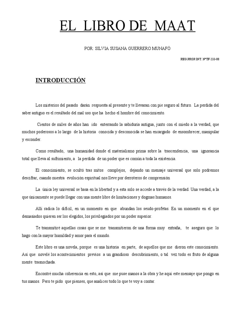 El Mensaje Del LIBRO DE MAAT Completo | PDF | Conocimiento | Verdad