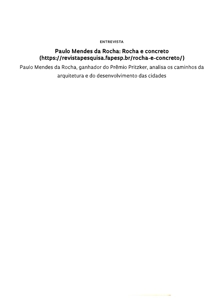 Entrevista Revista Fapesp | PDF