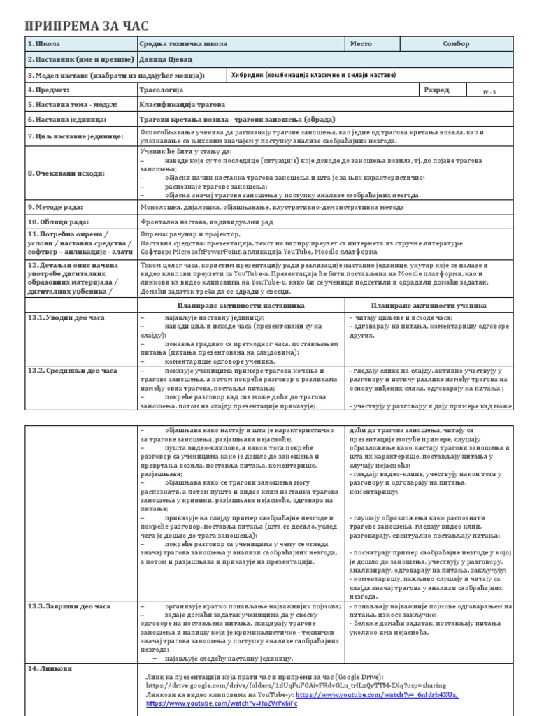 Pjevac Danica - priprema za čas | PDF