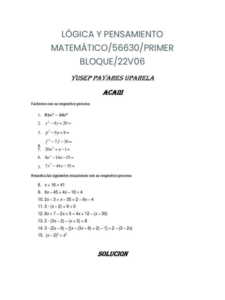 Aca 3 Logica y Pensamineto Matematico | PDF
