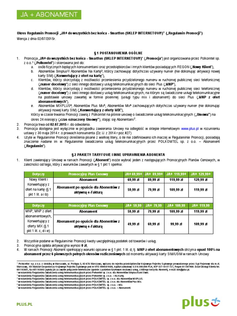 JA+ Bez Limitu SI | PDF