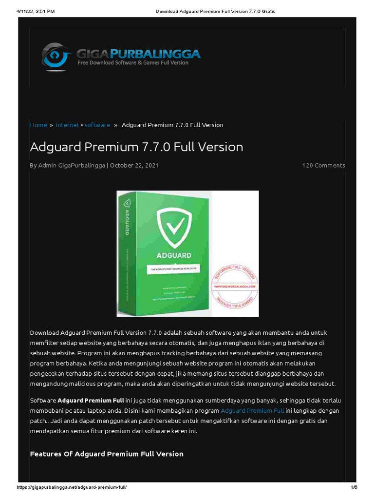 Adguard Premium Full Version 7.7.0 Gratis | PDF | Computer File | Computer Architecture