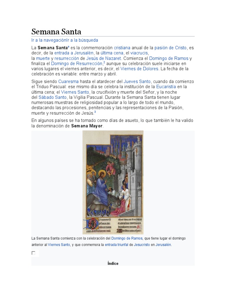 Semana Santa | PDF | Pascua de Resurrección | Observancias