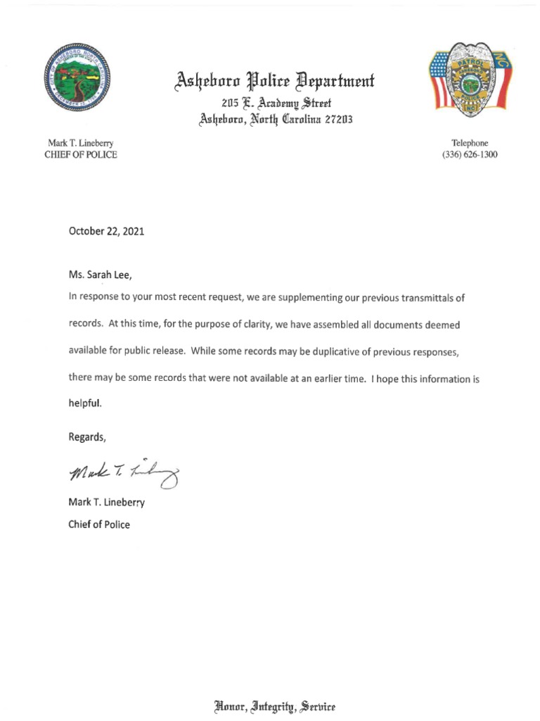 Brandon Embry Death Investigation Records From Asheboro Police ...