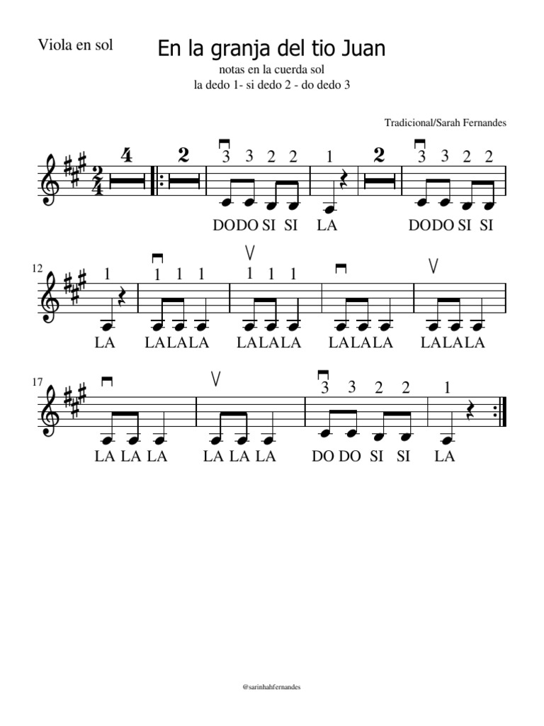 En - La - Granja - Del - Tio - Juan-Viola en Sol | PDF