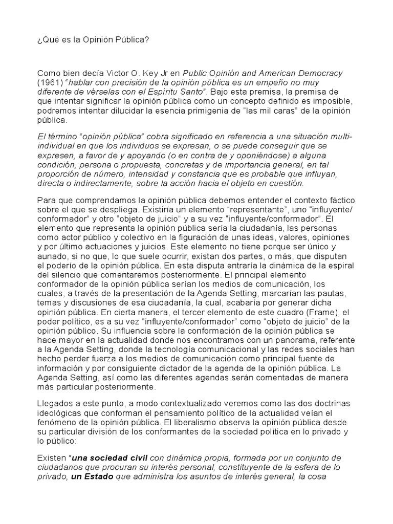 Definición de Opinión Pública | PDF | Opinión pública | Ideologías