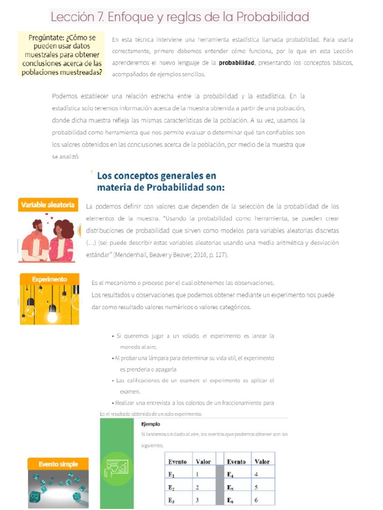 Lección 7. Enfoque y Reglas de La Probabilidad | PDF