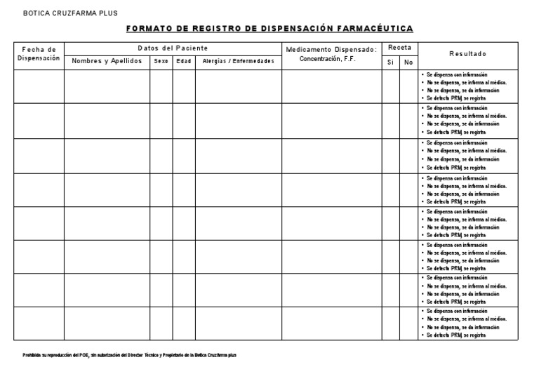 Formato de Registro de Dispensacion | PDF