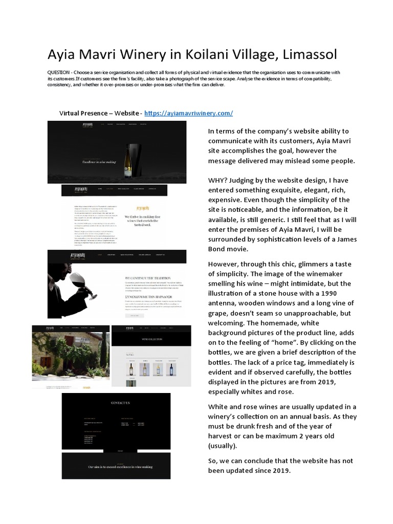 Ayia Mavri Winery in Koilani Village | PDF | Winery | Wine