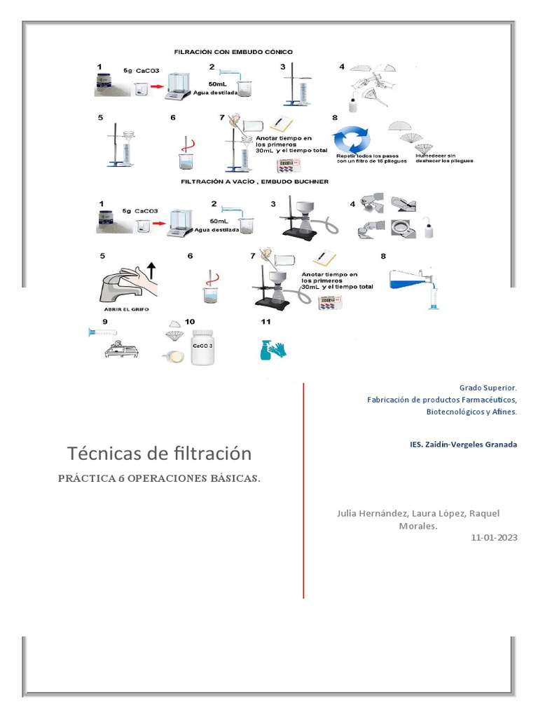 Técnicas de Filtración en Laboratorio | PDF | Filtración | Ingeniería ...