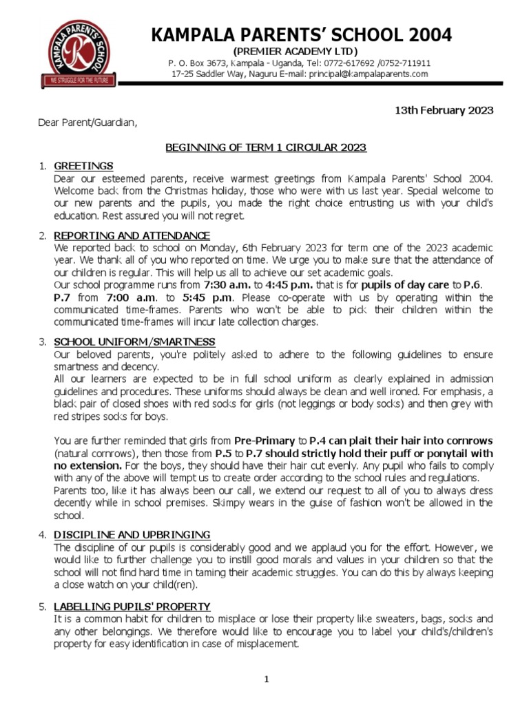 Editedbeginning of Term 1 2023 | PDF