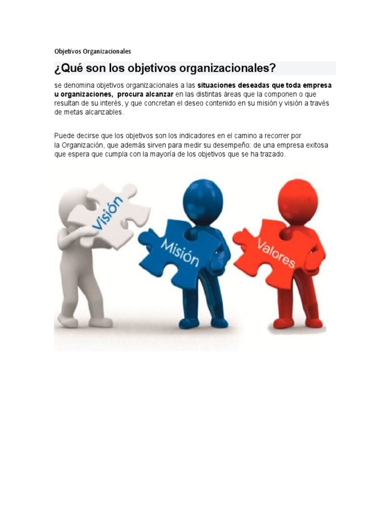 Objetivos Organizacionales | PDF | Economias | Business