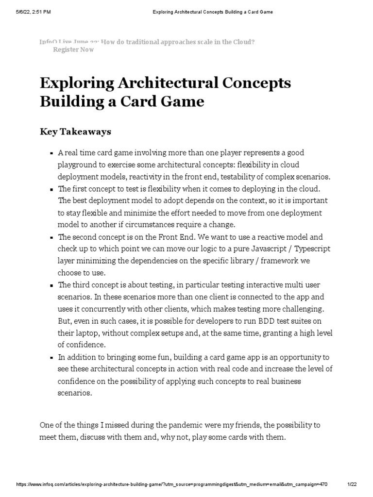 Exploring Architectural Concepts Building A Card Game | PDF | Web ...