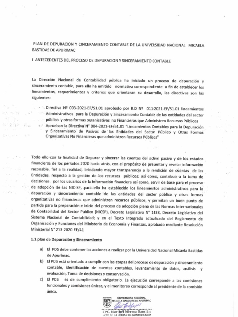 Anexo Res 214-2022-r Plan Depuracion y Sinceramiento Contable de La ...