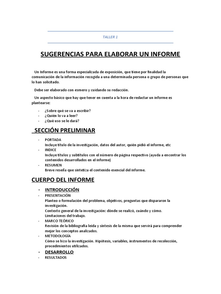 Cómo Elaborar Un Informe | PDF | Bibliografía | Cognición