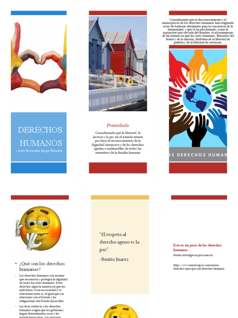 Triptico DERECHOS HUMANOS | PDF | Derechos humanos | Libertad