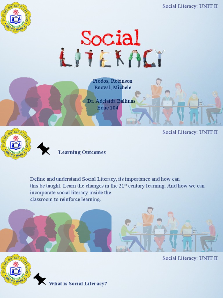 EDUC104 Social Literacy | Download Free PDF | Literacy | Learning