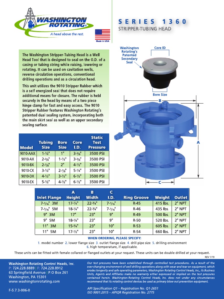 Series 1360 Stripper Tubing Head Flyer r5 19 PDF | PDF