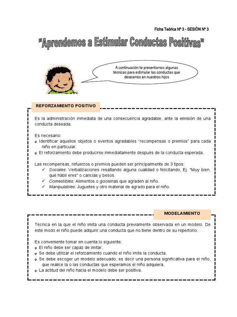 Técnicas para estimular conductas deseables en los niños: Reforzamiento ...