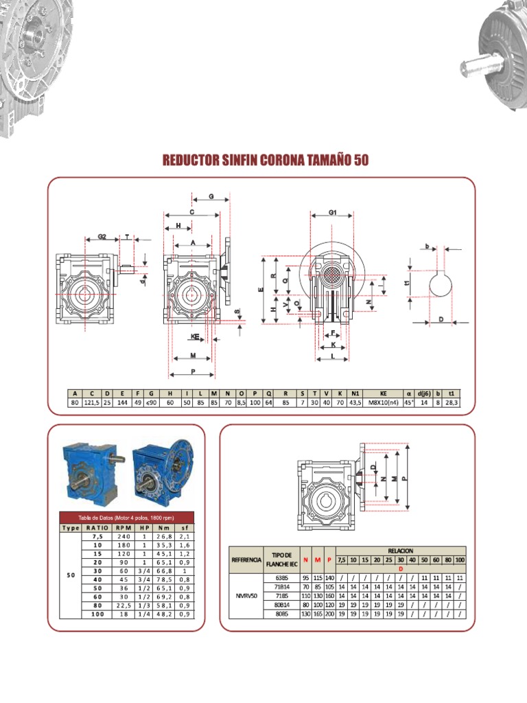 Ficha Tecnica NMRV T50 | PDF