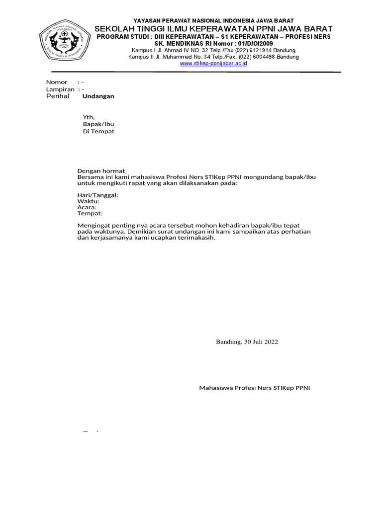 Surat Undangan | PDF | Sains & Matematika