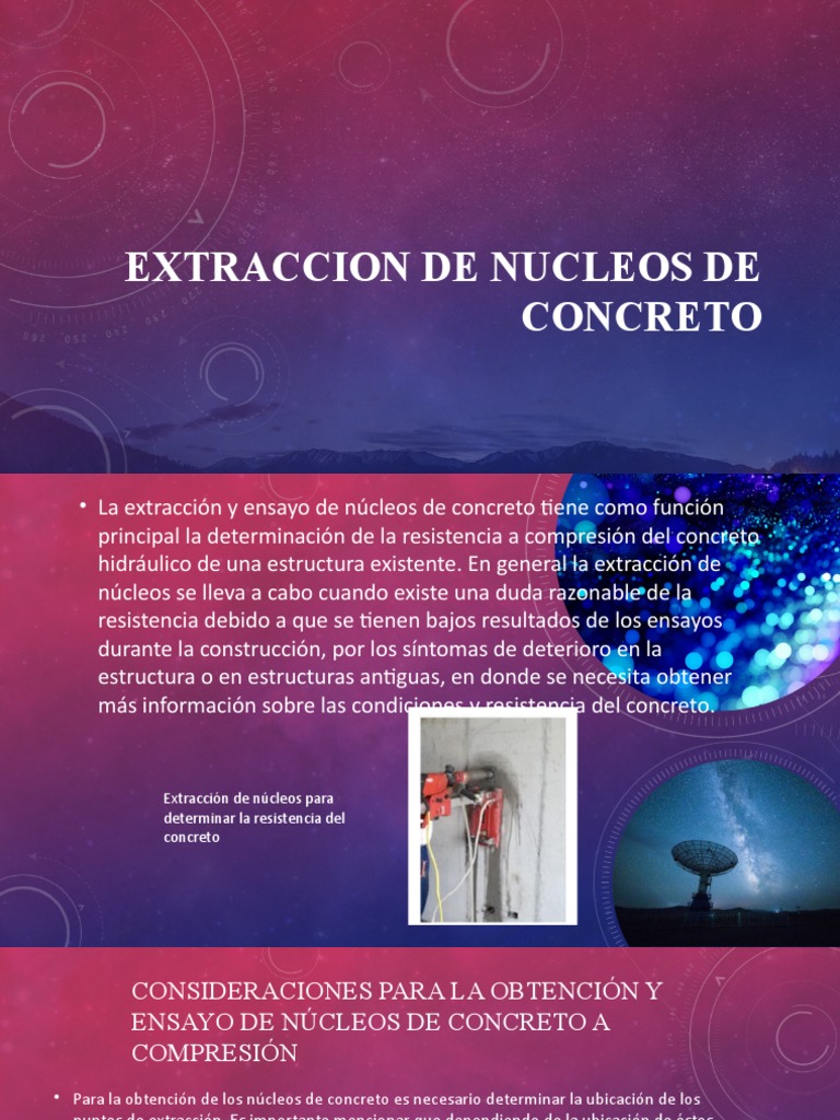 Extraccion de Nucleos de Concreto | PDF | Hormigón | Sector secundario ...