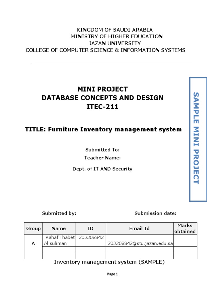 Mini Project Guideline and Sample Project | PDF | Databases | Conceptual Model