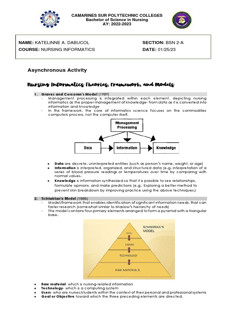 Dabucol-Nursing Informatics-Ni Theories Model Framework | PDF | Medical ...