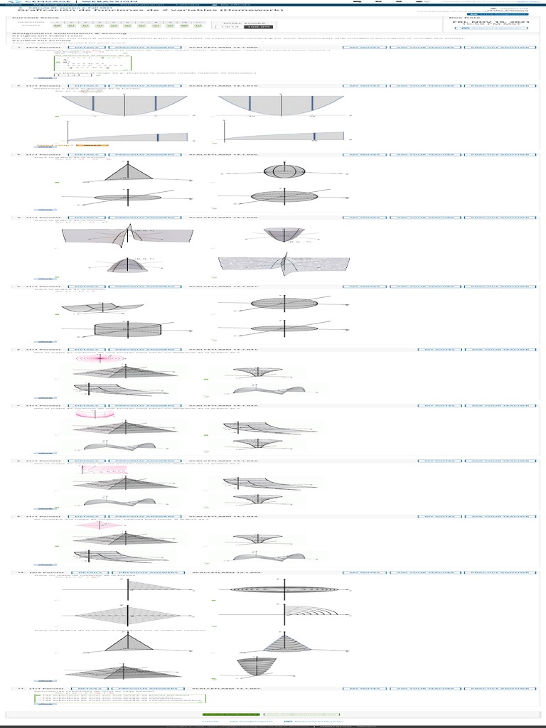 Graficación de Funciones de 2 Variables - C Lculo III, Section 2, Fall 2021 - WebAssign | PDF ...