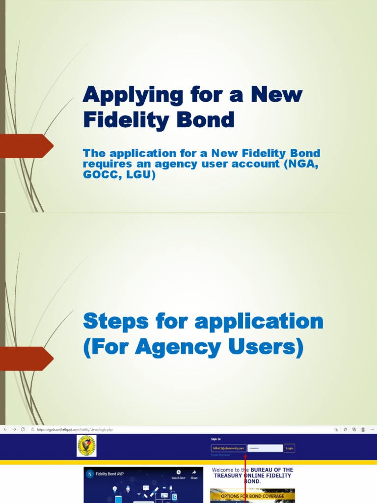 Step by Step Application of Fidelity Bond - New Applicant | PDF | Button (Computing) | User ...