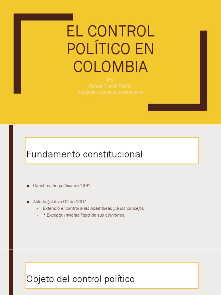 04b El Control Político en Colombia | PDF | Gobierno | Gobernancia