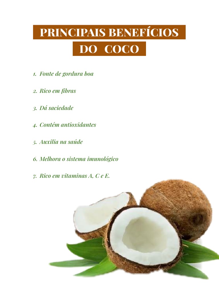 Principais Benefícios Do Coco | PDF