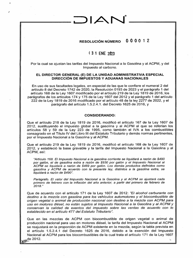 Resolución 000012 de 31-01-2023 | PDF