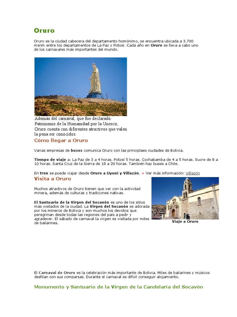 Visitar Oruro | PDF