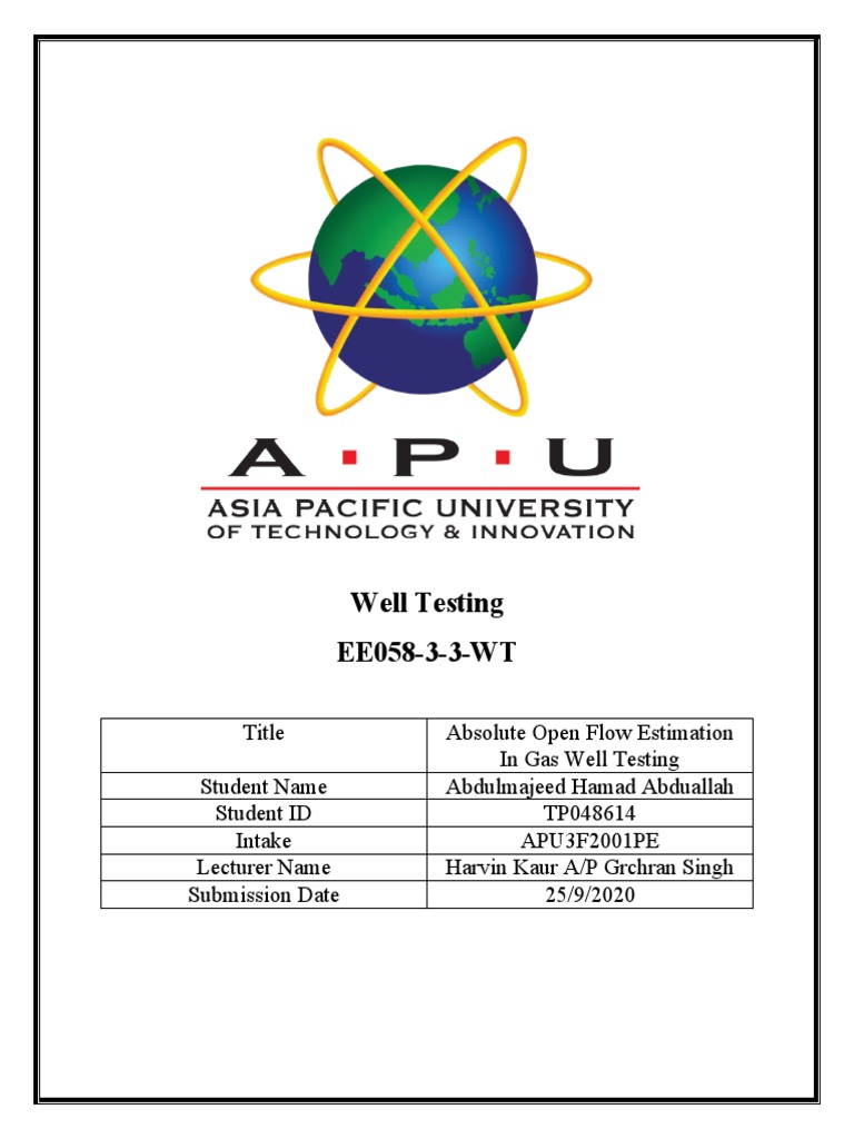 WT Assignment | PDF | Petroleum Reservoir | Fluid Dynamics