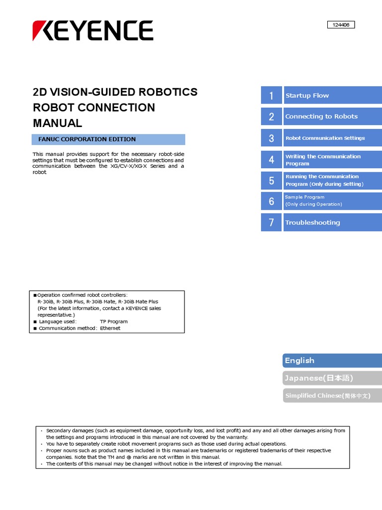 2D Robot Vision System Robot Connection Manual (FANUC Edition) | PDF ...