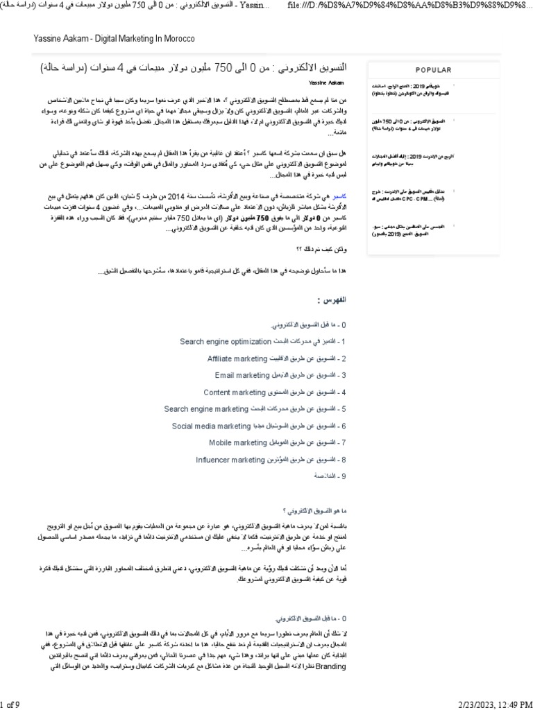 التسويق الالكتروني من 0 الى 750 مليون دولار مبيعات في 4 سنوات دراسة