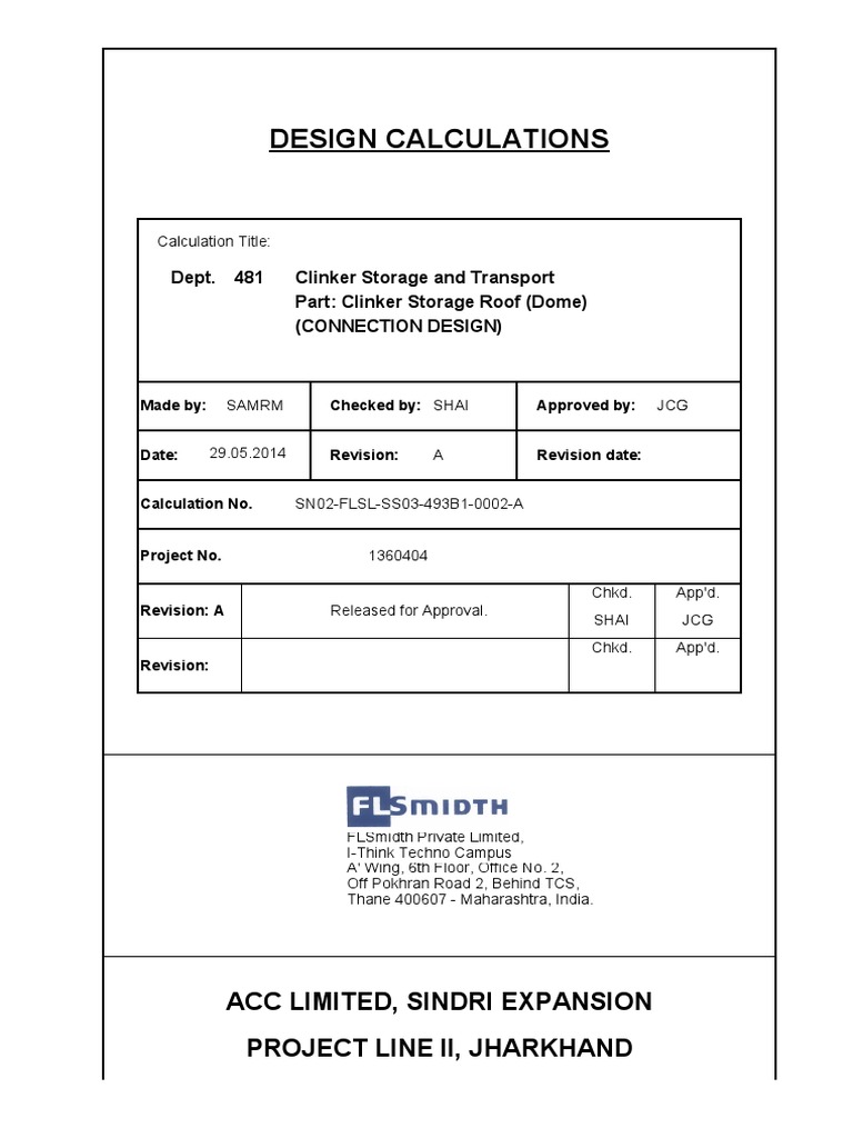 481 - Clinker Dome Design Calculation File | PDF | Strength Of ...